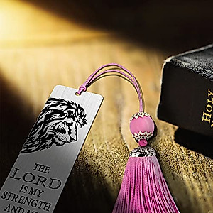 YUWANTR The Lord is My Strength and My Defense Metal Bookmark Book Lover Gifts for Women Teens Students Friends Bookworm Readers Christian Religious Gifts for Women Men