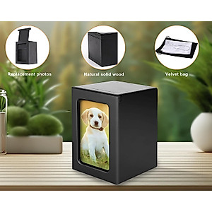 Cuodia: Dog Urn for Ashes,pet urns Wood Boxes Pet Photo Cremation Urn, Pet Urns, Dog Urn,urns for Pets Ashes Dogs,cat urns for Ashes, (Small)…