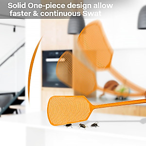 Fly Swatters-Begonia 5pack Heavy Duty Fly Swatters with Bigger Paddle, Multi Pack Matamoscas, Jumbo Long Handle Fly Swat Shatter Bulk, Large Bug Swatter That Work for Indoor and Outdoor