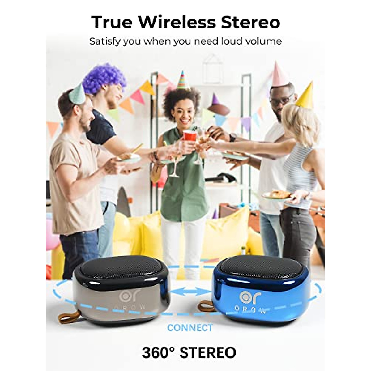 OROROW Small Bluetooth Speaker,Mini Portable Wireless Speaker,49-Foot Bluetooth Range,Enhanced Bass,Support TF Card,Bluetooth Speaker for iPhone,Travel,Hiking,Car,Gift(Gray)