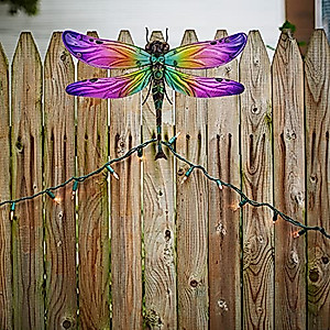 JOYBee Metal Dragonfly Wall Decor Outdoor Garden Fence Art,Hanging Decorations for Living Room, Bedroom