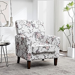 US Pride Modern Accent Armchair for Office and Living Room Decor with Birch Wood Frame and Microfiber Upholstery, Easily Assembled Arm Chair with Removable Cushions, 06 Printed Fabric