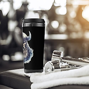 Valhalla-Viking Norse Mythology God Travel Coffee Mug Reusable Insulated Drinking Cup with Lid for Home Outdoor Works 13 Oz