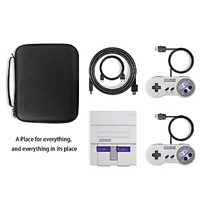 Keten Carry Case for SNES Classic Mini, Deluxe Travel Carrying Case Perfect Protection for Super Nintendo NES Classic Mini Console (2017), Fits for 2 Controllers and HDMI Cable Controller