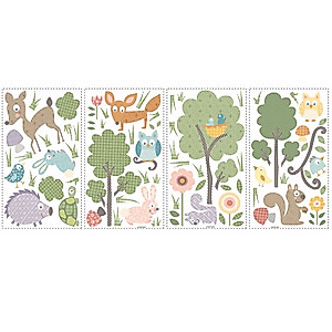 RoomMates RMK1398SCS Woodland Animals Peel and Stick Wall Decals , Black
