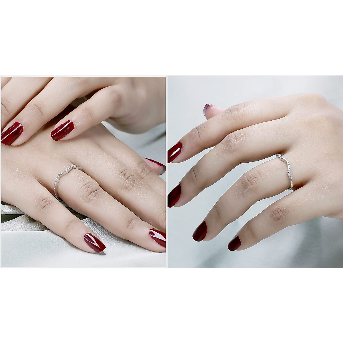 Dazzlingrock Collection Round White Diamond Curved Wedding Contour Band for Women (0.12 ctw, Color I-J, Clarity I2-I3) in 10K White Gold Size 7