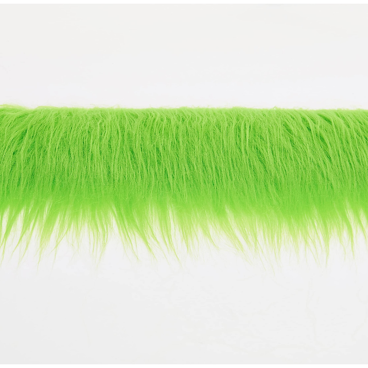 Shaggy Plush Faux Fur Fabric Precut Strips Fluffy Fuzzy Craft Fur for Gnomes Beard Hair Cosplay Costume Dwarf Decoration (Green, 8x60 inch)