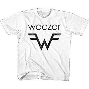 Weezer Rock Band Weezer & W Logo Toddler Short Sleeve T-Shirt Graphic Tee White