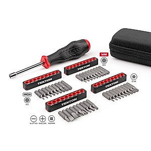 TEKTON 1/4 Inch Bit Driver and Bit Set with Case, 37-Piece | DBH93101