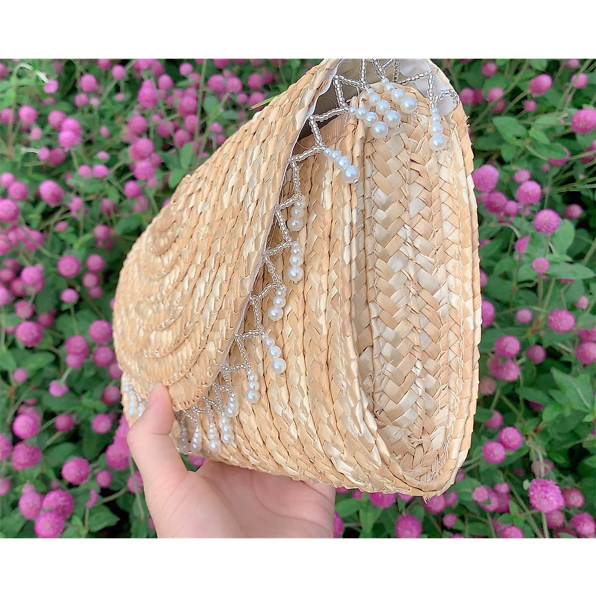 alilove Straw Clutch Bags for Women Summer Evening Handbags Bride Wedding Purse Vacation Beach Clutch Handmade Woven Envelope Wallet