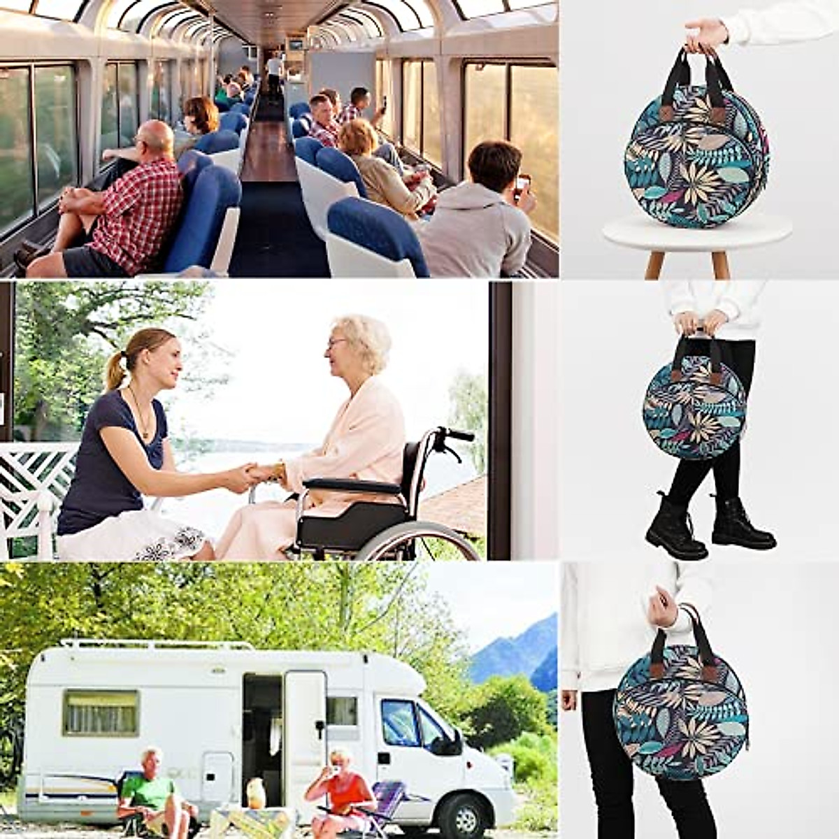 Embroideries Bags Embroidery Storage Embroidery Project Bag 600D Oxford Bag for Cross Stitch Embroidery Supplies Multifunctional Portable Carrying Bag Beginner Embroidery Kit for Adults (Bag ONLY)