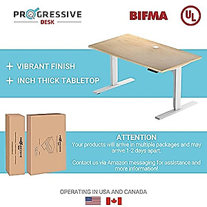 Progressive Desk Standing Desk Electric 48x30, Dual Motor 3 Stages Height Adjustable Stand up Desk - Dark Cherry/Grey Frame