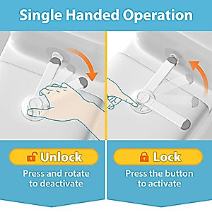 Baby Toilet Lock (2 Pack) for Child Safety, Baby Proof Toilet Seat Lock with 2 Extra Pallet Fit for Most Standard Toilet, Easy Intallation Toilet Lid Lock with 2 Extra 3M Adhesive