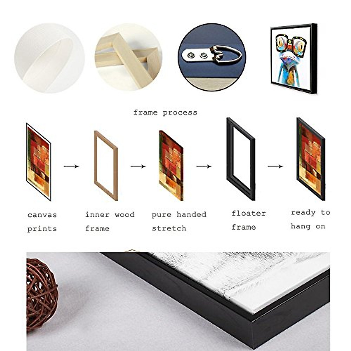 Visual Art Decor Large Animals Canvas Wall Art Texas Longhorn in Sunset Farm Picture Prints Framed and Stretched Painting for Modern Home Living Room Decoration (28"x40" Origin)