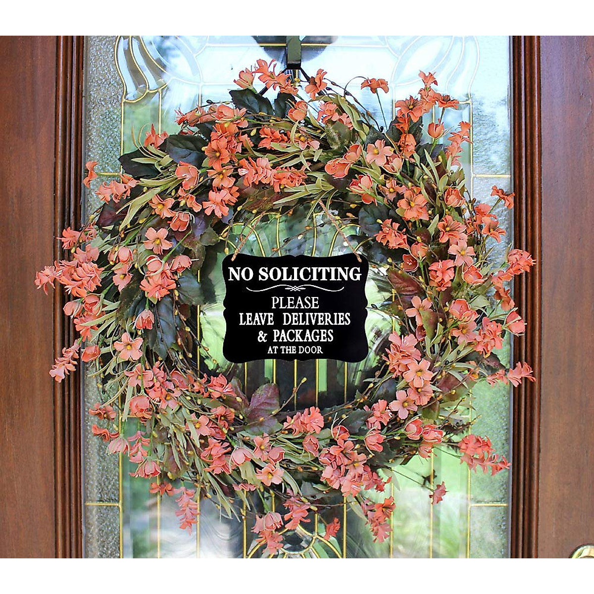 WaaHome Please Leave Deliveries and Packages At The Door Sign, No Soliciting Sign for House Home Door Business, 6''x8''