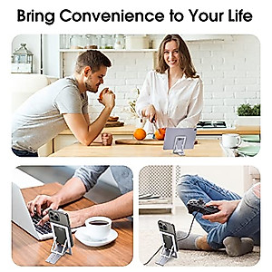 Arae Cell Phone Stand, Adjustable iPhone Stand for Desk, Aluminum Foldable Office Phone Holder Cradle Dock Compatible with iPhone 13 12 11 Pro Max Xs Xr 8 7 6 Plus, Samsung Galaxy Smartphones(4-8")