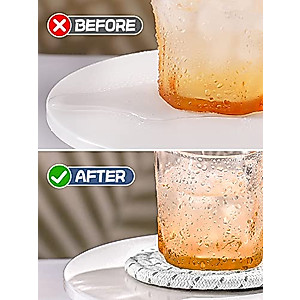 8 Pcs Absorbent Drink Coasters, 4 Styles Handmade BOHO Woven Coasters for Coffee Table, Heat-resistant Modern Cotton Coasters for Kinds of Cups Housewarming (4.3in)