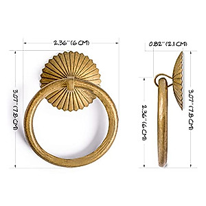 Hardware Philosophy Ring Brass Pulls Hardware 2.4 Inches - Set of 2 - Architectural, Interior Design, Furniture Cabinet Customization Hardware