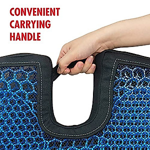 HEALTHMATE IN9115 Comfy Gel Coccyx Cushion Gel Seat Cushion for Long Sitting for Back, Sciatica and Tailbone Pain Relief, for Office Chair, Car, Wheelchair, Long Trips