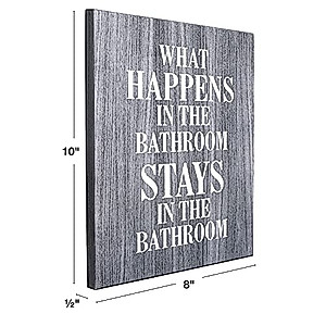 Excello Global Products Wooden Bathroom Humor Signs : Decor for Home, Restaurant, or Business - 8x10 Inches - Ready to Hang - Dark Gray - (Pack of 4, Assortment 1)