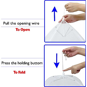 Food Covers for Outside Dining - Mesh Food Covers for Outdoors, Fly Covers for Outdoor Food - Collapsible Food Tent, Food Umbrella Mesh Cover - 4-Pack Picnic Food Covers - 14"x14" & 17"x17" Food Nets