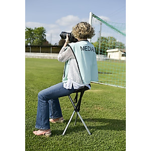 Walkstool - Comfort Model - Black and Silver - 3 Legged Folding Stool in Aluminium - Height 18" to 30" - Maximum Load 440 to 550 Lbs - Made in Sweden