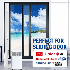YoleShy Portable Air Conditioner Sliding Door Kit 26 inches - 90 inches Adjustable AC Sliding Door Vent Kit, Extra Long Portable AC Window Kit, for 5.9 inches Exhaust Hose