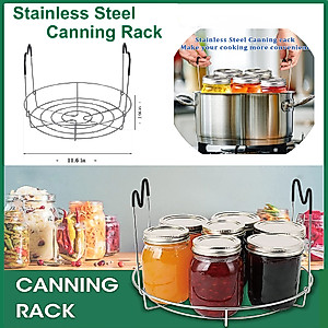 Canning Kit,11pcs Canning Supplies starter kit Include Stainless Steel Steam Rack,Canning Funnel, Jar Lifter, Jar Wrench, Lid Lifter, Canning Tongs, Bubble Remover Tool for Mason Jars Canning Pot