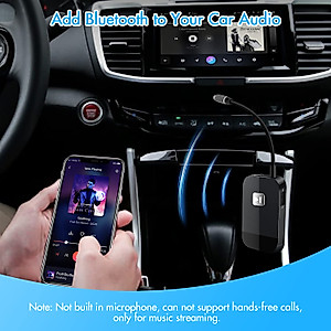 Giveet Bluetooth V5.3 Receiver for Home Stereo, Wireless Audio Adapter for Speaker/Home/Car Stereo Music Streaming Sound System, Support 3.5mm AUX RCA Jack, 20 Hours Playtime, Dual Devices Connection