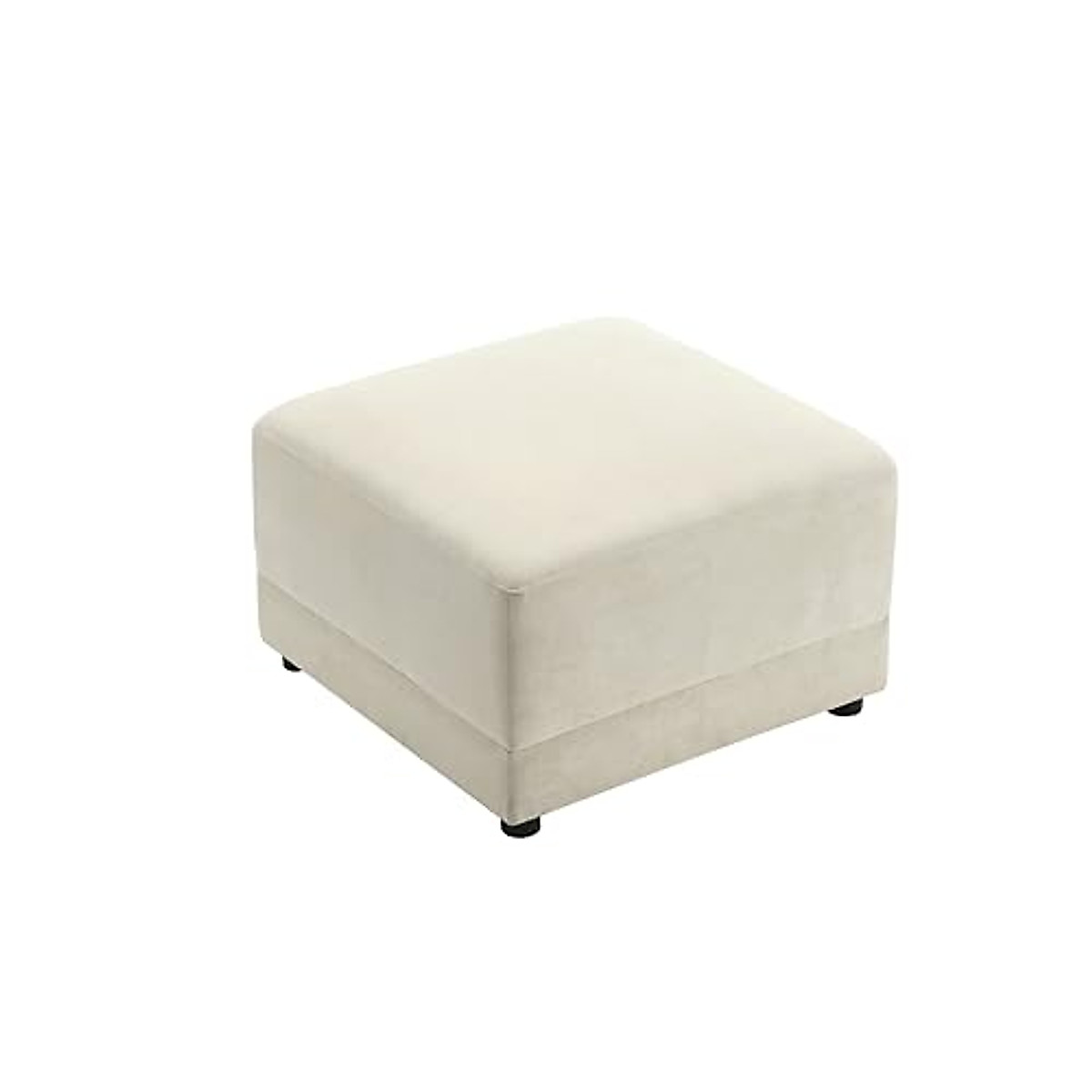 Morden Fort Ottoman Foot Rest for Sectional Couch Modular Sectional Sofa DIY [No Latch Fixing] Comfy Ottoman for Bedroom Living Room Sofa Couch Floor Ottoman Sturdy Backrest - Square Ottoman (Beige)