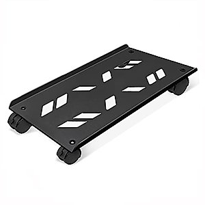 Kriico Computer Tower Sand, Heavy-Duty Metal CPU Stand Cart, Mobile PC Tower Stand with Rolling Casters, CPU Raise Fits Most PC Gaming Office Desk Accessories