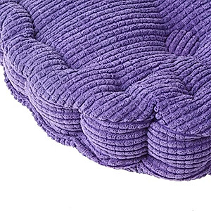 Saim Round Pillow Chair Pad Thickened Tatami Cushion Indoor Outdoor Pad (Purple - 40cm)