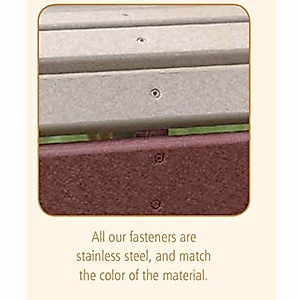 Poly Lumber Roll Back Design Porch Swing Everlasting PolyTuf HDPE- Amish Crafted - Made in USA - Solid Color (4FT, Green)