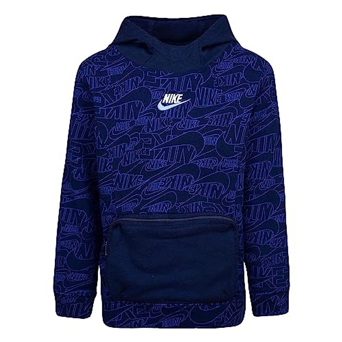 Nike Boy's Sportswear Logo Pullover Hoodie (Toddler/Little Kids/Big Kids) Midnight Navy 7 Big Kid