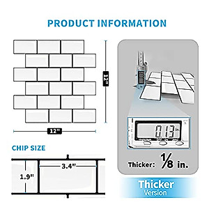 Art3d Subway Tiles Peel and Stick Backsplash (10 Tiles, Thicker Design)