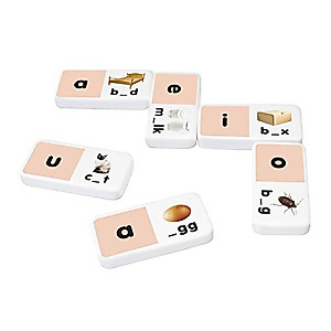 Junior Learning Short Vowel Dominoes Educational Action Games, Multi (JL493)