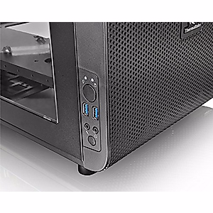 Thermaltake Core V21 SPCC Micro ATX, Mini ITX Cube Gaming Computer Case Chassis, Small Form Factor Builds, 200mm Front Fan Pre-installed, CA-1D5-00S1WN-00 Black