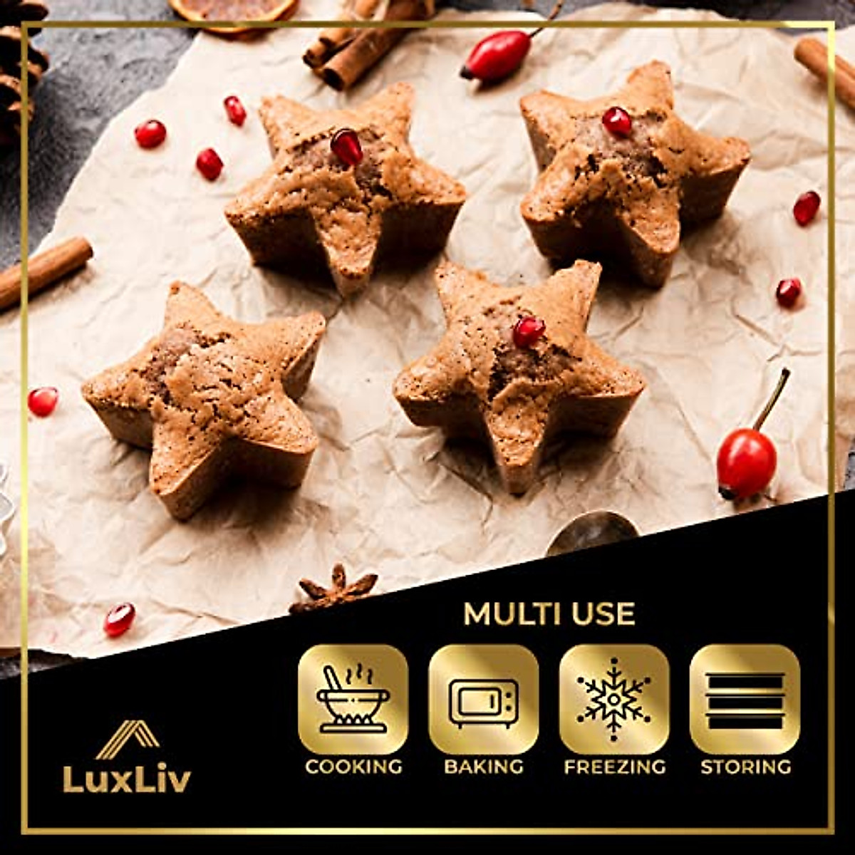 LuxLiv® 164ft Unbleached Brown Parchment Paper Roll for Baking, Sourdough Bread Baking Supplies, Wax Paper Roll, Cooking Paper - Extra Thick & Non-Stick Greaseproof 1ft Width Sheets for Oven.