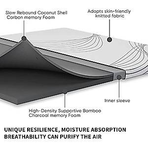 FLEXPEDIC 3D Breathable Mesh Cover and Coconut Shell Carbon Twin Memory Foam Firm Mattress Topper 2 Inch, Double-Sided Cooling Pad with Non-Slip Ventilated Cover, Pressure-Free Mattresses Toppers