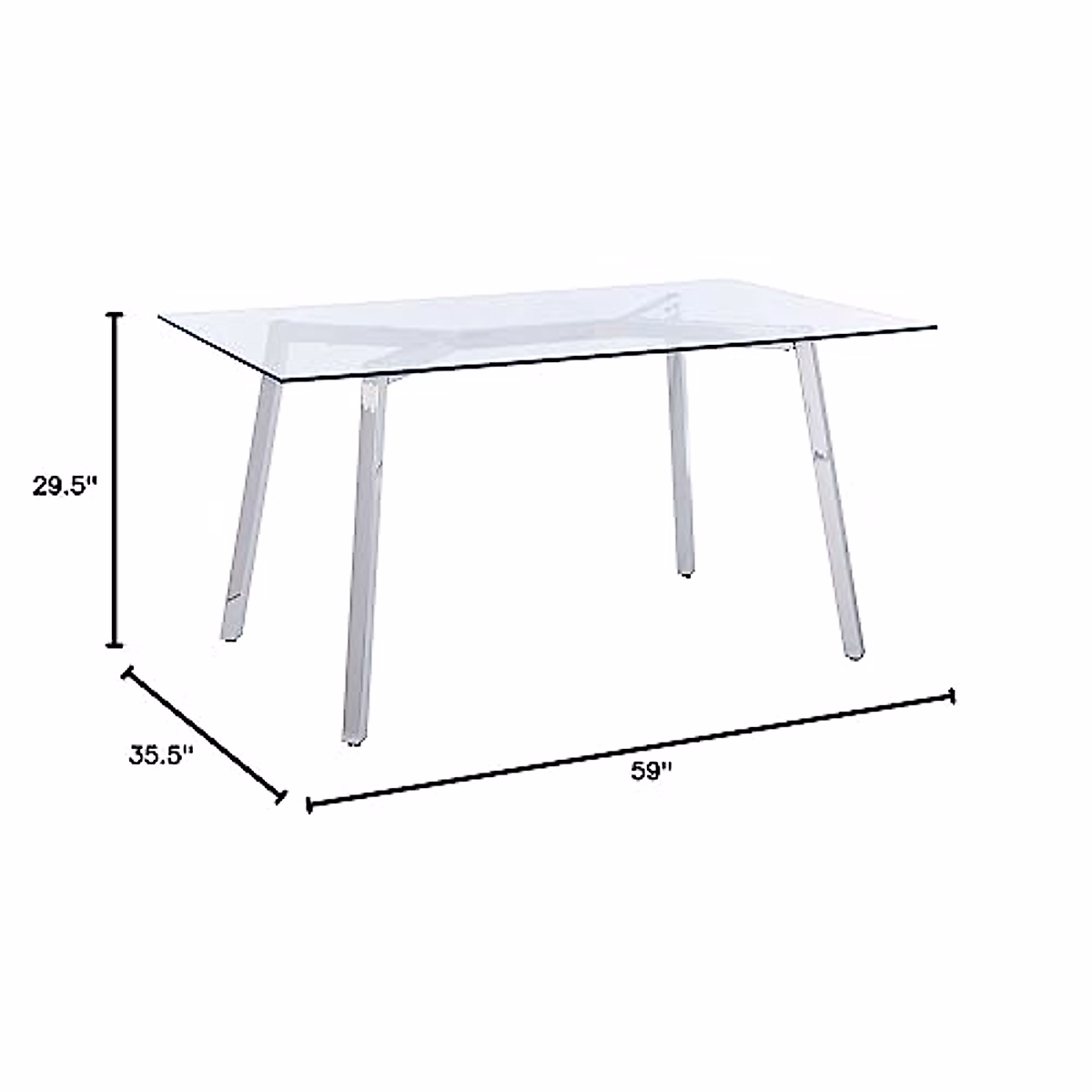 Christopher Knight Home Zavier Tempered Glass Dining Table, Clear / Chrome