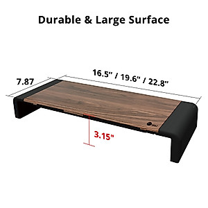SIIG Computer Monitor and Laptop Stand Riser with USB Ports Width Adjustable on Both Sides - Support up to 55lbs (CE-MT2Q12-S1)