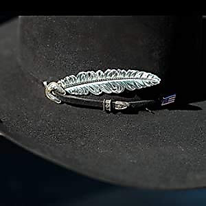 Montana Silversmiths Hand Painted Hat Feather (Deep Black Vain)