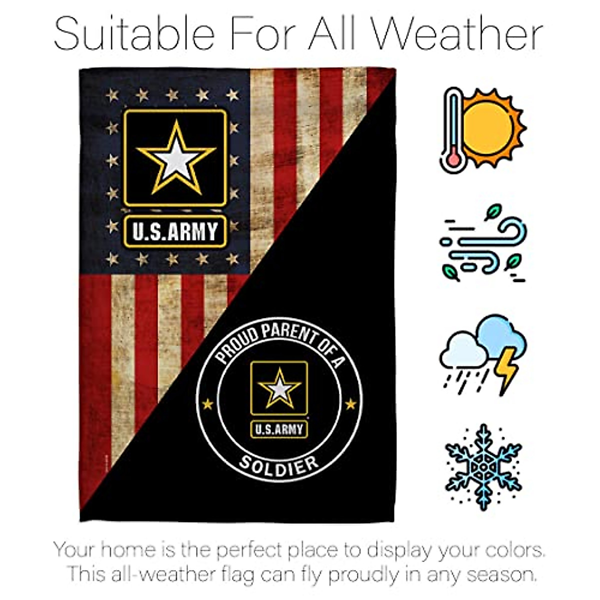 US Army Proud Parent of A Soldier Flag Armed Forces Wall Tapestry Lawn Decoration MILITARY Home Decor House Garden Yard Banner United State American Veteran Gifts Made in USA