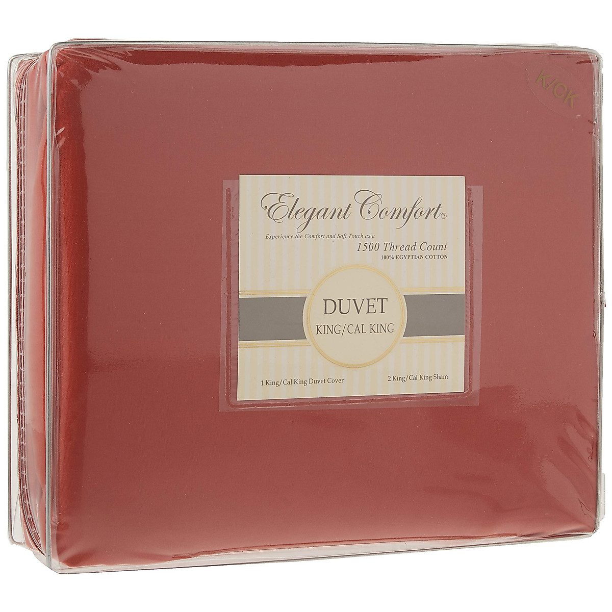 Elegant Comfort ® 1500 Thread Count - Wrinkle Resistant - Egyptian Quality 3pc Duvet Cover Set, Solid, King/Cal-King, Rust