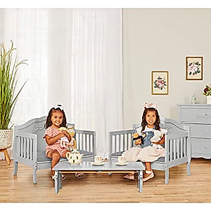 SweetPea Baby Rose 3-in-1 Convertible Toddler Bed in Platinum, Greenguard Gold Certified, JPMA Certified, Safety Rails, Made of Sustainable New Zealand Pinewood