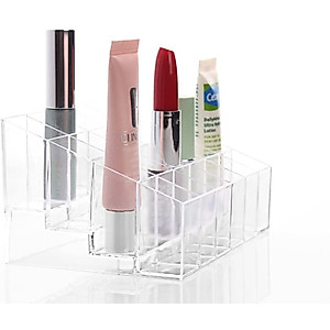 Lipstick Holder Acrylic Lipstick Organiser Makeup Brush Holder Cosmetic Organiser Makeup Sorting Box Cosmetic Ice Box Lipstick Display Rack 24 Stand Practical Design