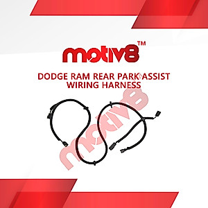Motiv8 Dodge RAM Rear Parking Assist Wiring Harness, Jumper 1500 09-10, 2500 3500 10, 11-18 RAM 1500 2500 3500, 19-20 RAM 1500 Classic | Backup Sensor Light Wiring Harness Warning System | 68031820AA