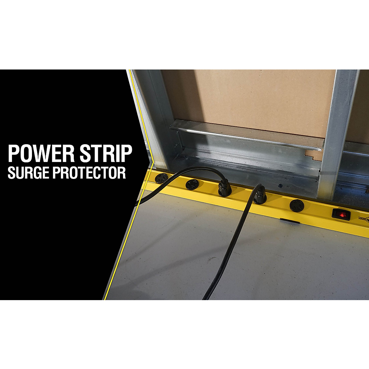 Yellow jacket 5154 4-Foot Metal Power Strip With 510J Surge Protector and Re-settable Circuit Breaker, Featuring 12 Outlets with 6-Foot Yellow Cord