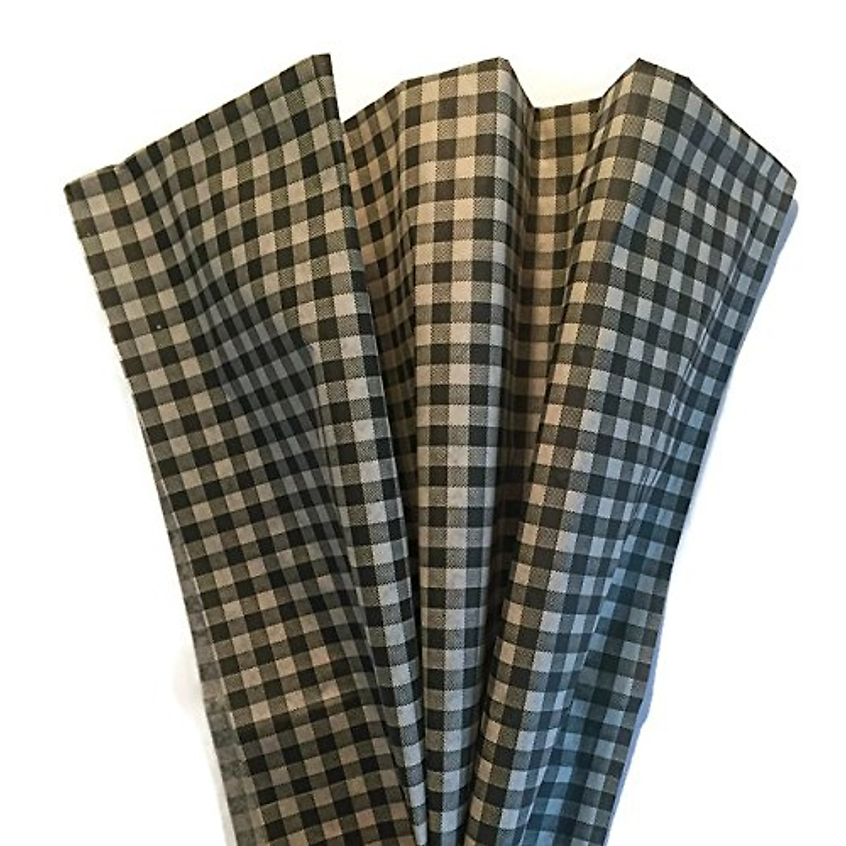 Rustic Pearl Collection Printed Tissue Paper for Gift Wrapping with Design (Tan and Black Gingham), 24 Large Sheets (20x30)