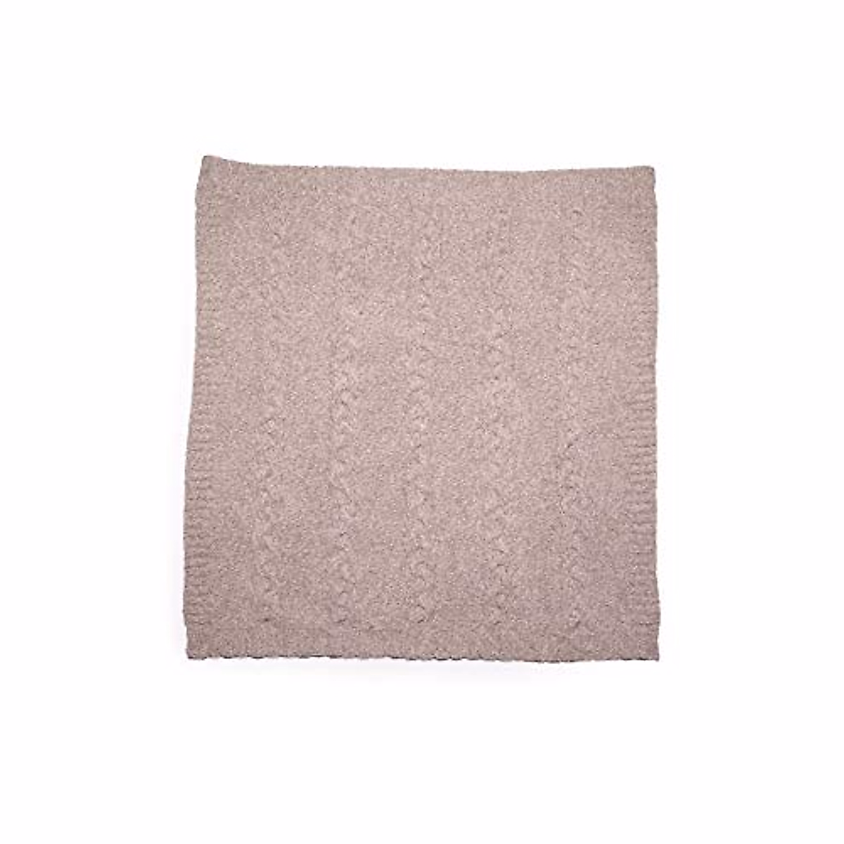 Barefoot Dreams CozyChic Heathered Cable Baby Blanket, Receiving Blanket, Newborn Fuzzy Blanket Toddler Infant Unisex Throw-30”x32”, Dove Gray